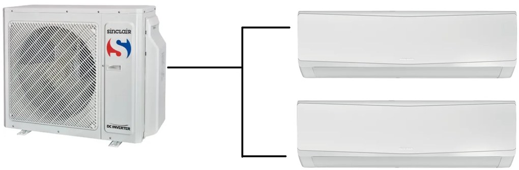 Klimatizace Sinclair keyon 1+2 (2,7kW + 3,2kW) Multi-split R32