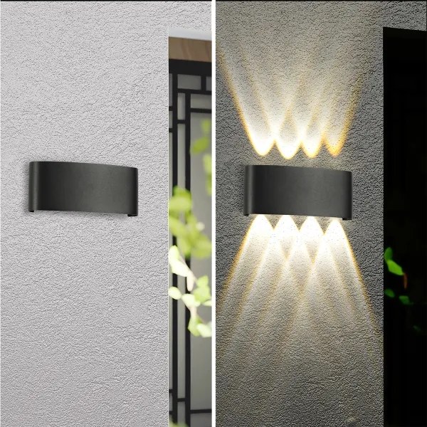 Brilagi - LED Venkovní nástěnné svítidlo FLAREBOX LED/8W/230V černá IP65