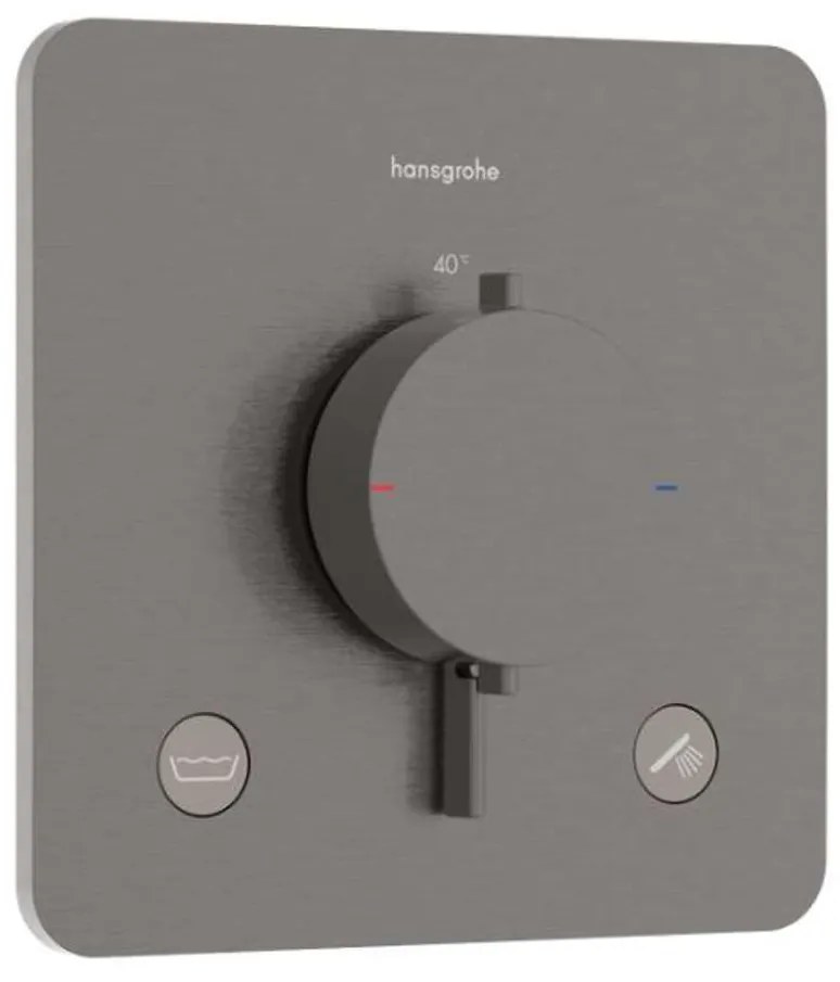 Hansgrohe Ecostat Comfort Q - Termostatická baterie pod omítku, pro 2 spotřebiče, kartáčovaný černý chrom 33717340