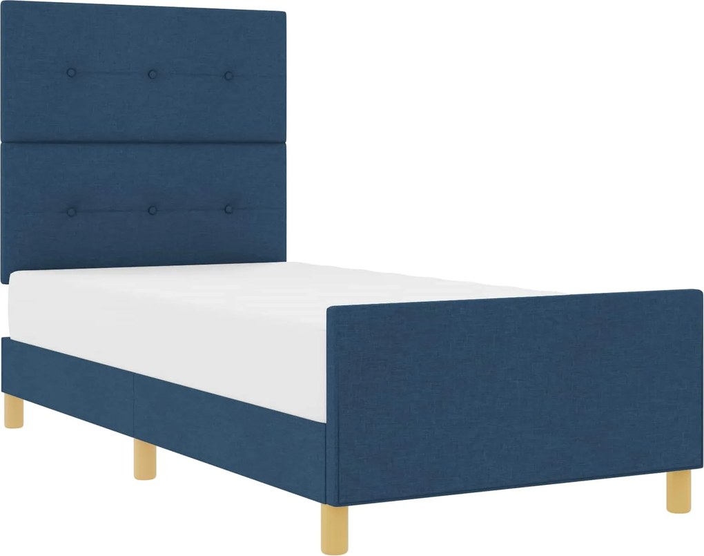 Rám postele s čelo Modrá 90 x 200 cm textil 3344703