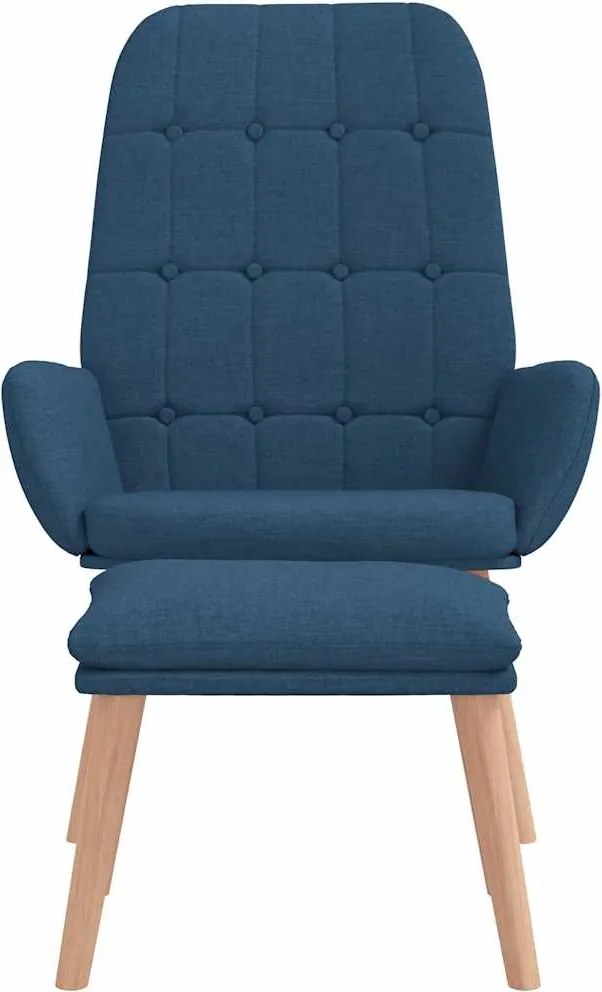 Relaxační křeslo s podnožkou modré textil 3315152