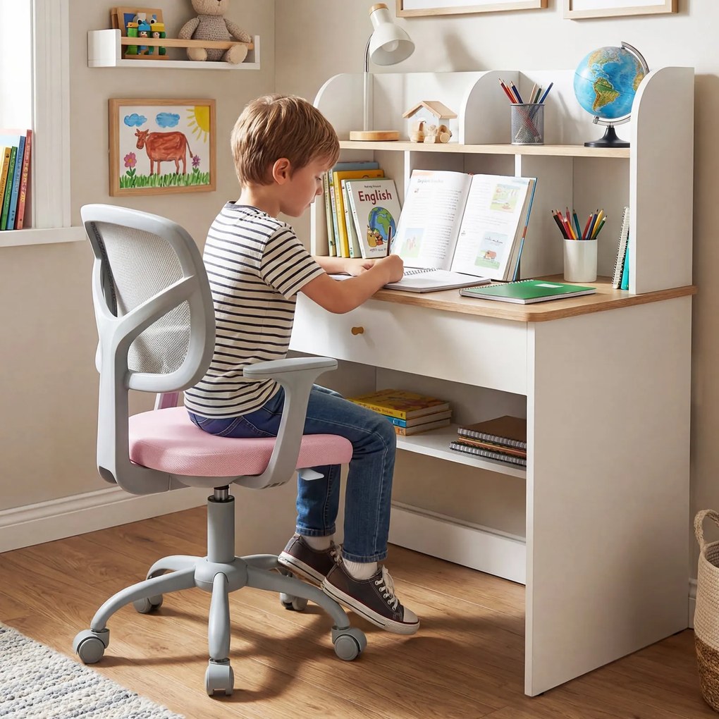 Costway Ergonomická dětská psací židle s nastavitelnou výškou a samosvornými