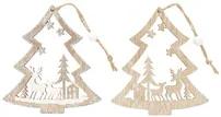 Autronic Stromeček, vánoční dřevěná dekorace na zavěšení, v sáčku 2 kusy, cena za 1 sáček AC3005