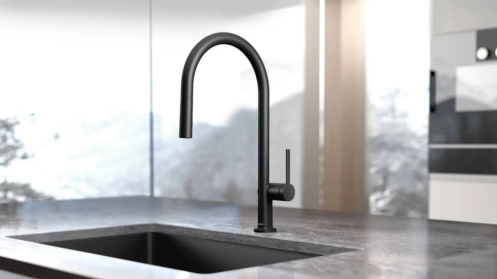 Hansgrohe M54, dřezová baterie Talis s výsuvnou sprškou, černá matná, 72800670