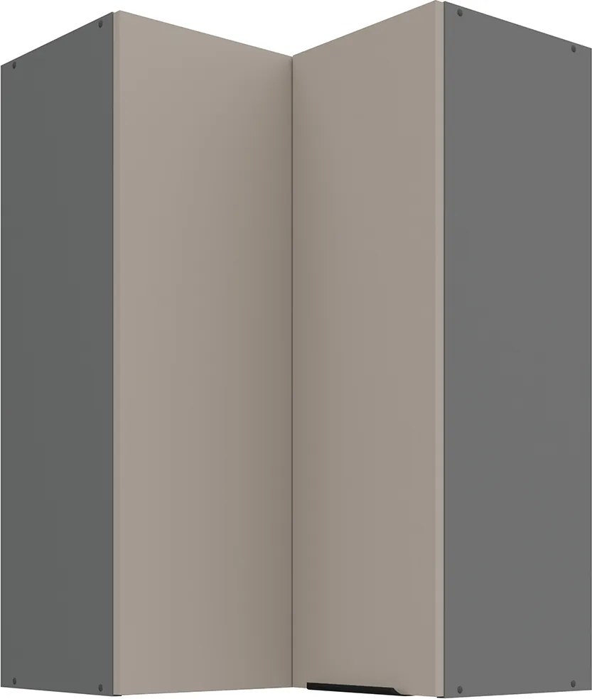 ARIA ta | horní kuchyňská skříňka 60x60 GN-90 2F (90°) rohová s policemi | VYSOKÁ | 60x60 cm | antracit/béžová