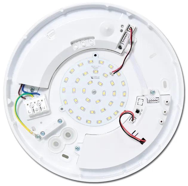 LED sv. vč. nouzáku, bílé, IP44, 18W, HF senz.360