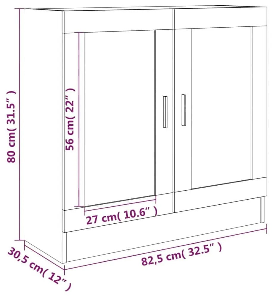 Petromila Vitrína kouřový dub 82,5 x 30,5 x 80 cm kompozitní dřevo