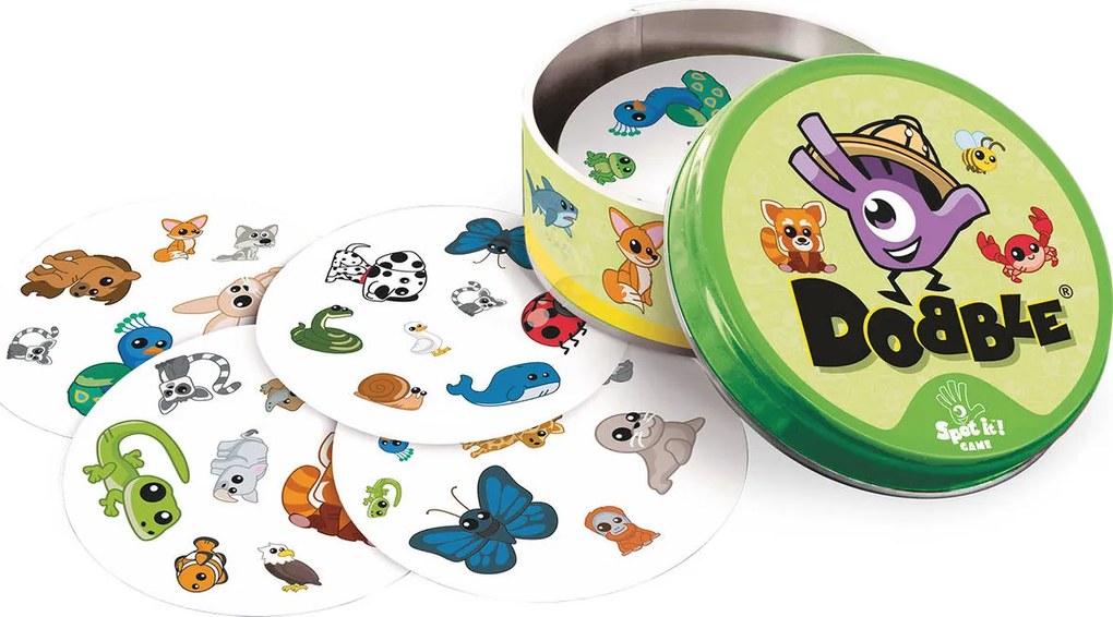 ASMODEE Hra postřehová Dobble ZOO new v plechové krabičce *SPOLEČENSKÉ HRY* asdoan07