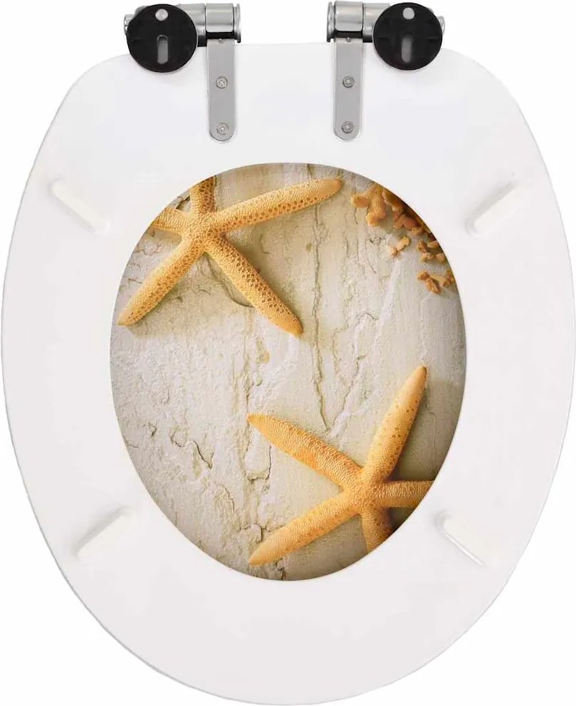 WC sedátko s funkcí pomalého sklápění 2 ks MDF motiv hvězdic 276997