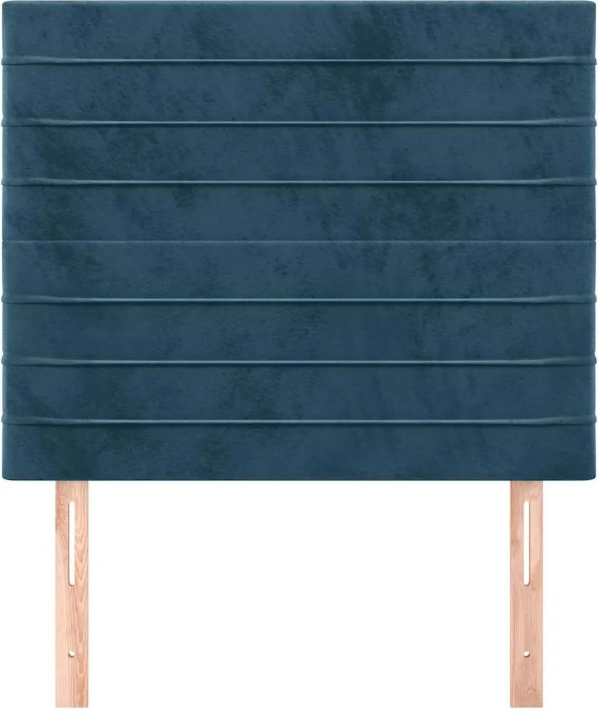 Čelo postele tmavě modré 90x5x118/128 cm sametové 3116512