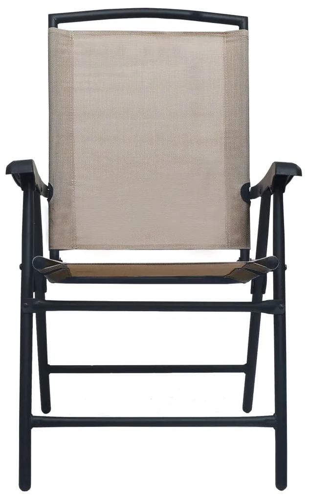 vidaXL Skládací zahradní židle 2 ks textilen taupe