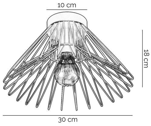 ONLI - Stropní svítidlo DUCCIO 1xE27/22W/230V pr. 30 cm černá