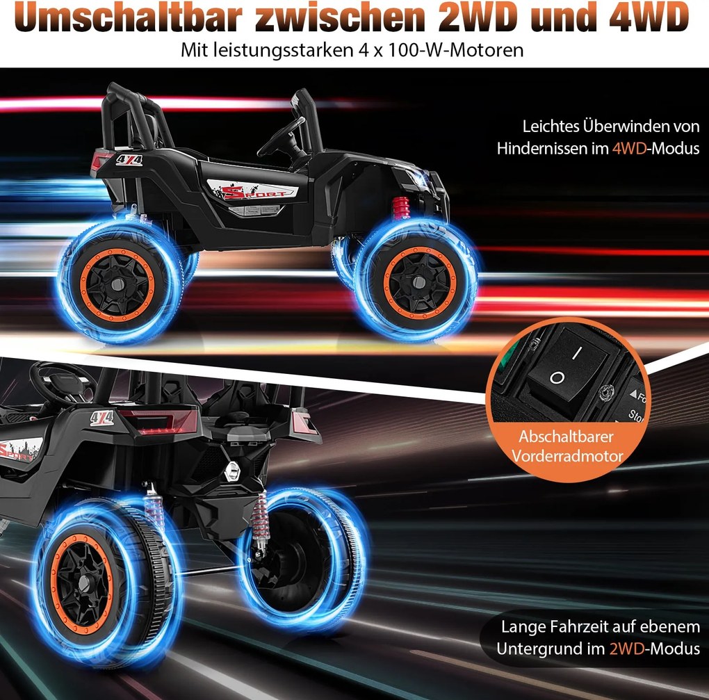 Costway 24 V Dětské elektrické auto s dálkovým ovládáním 2-Seater Elektrické