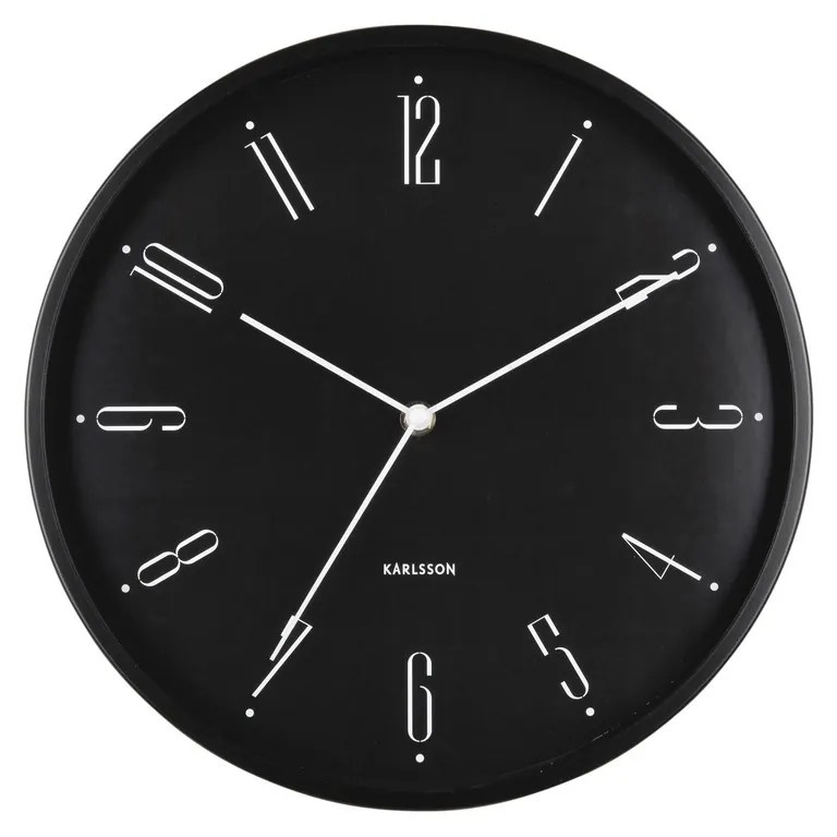 Karlsson 5988BK designové nástěnné hodiny černá, pr. 30 cm