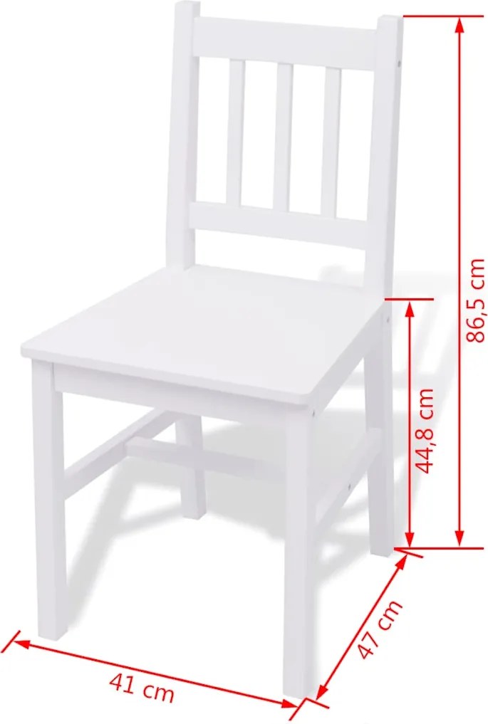 Třídílný jídelní set borové dřevo bílý 242955