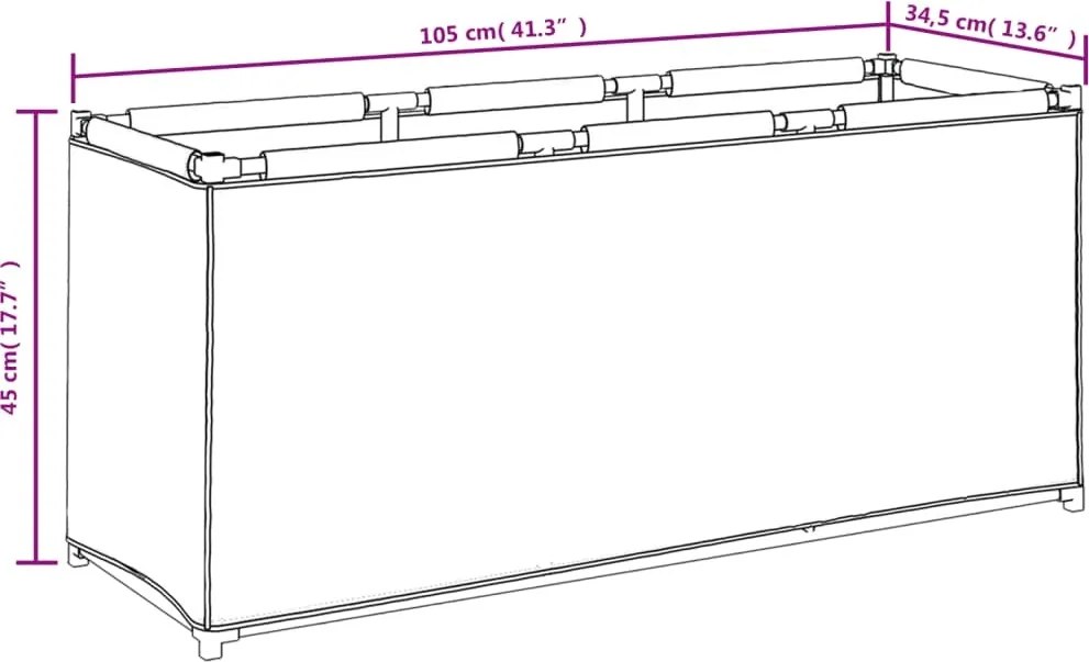 vidaXL Úložný box 105 x 34,5 x 45 cm textil [343148] Barva: Černá