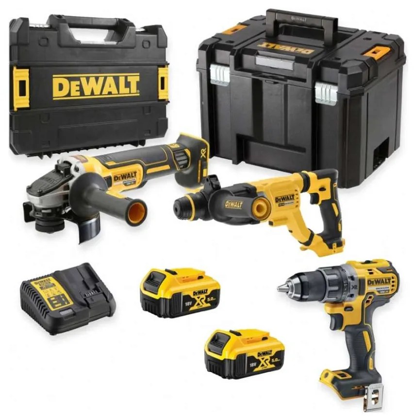 DeWALT - 8dílná sada AKU nářadí, baterií a nabíječky DCK327P2T