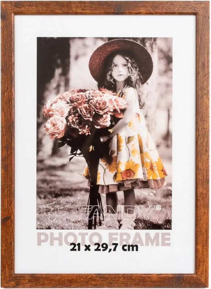 FANDY Dřevěný rámeček Style 21x29,7 2 hnědý