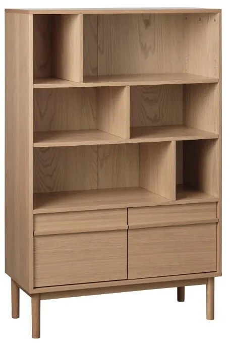 Designová knihovna Zayleigh 140 cm vzor dub