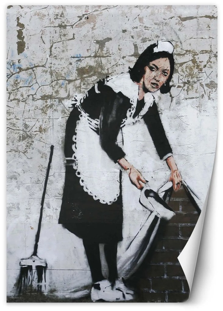 Gario Fototapeta Maid Banksy - street art mural Materiál: Vliesová, Rozměry: 100 x 140 cm