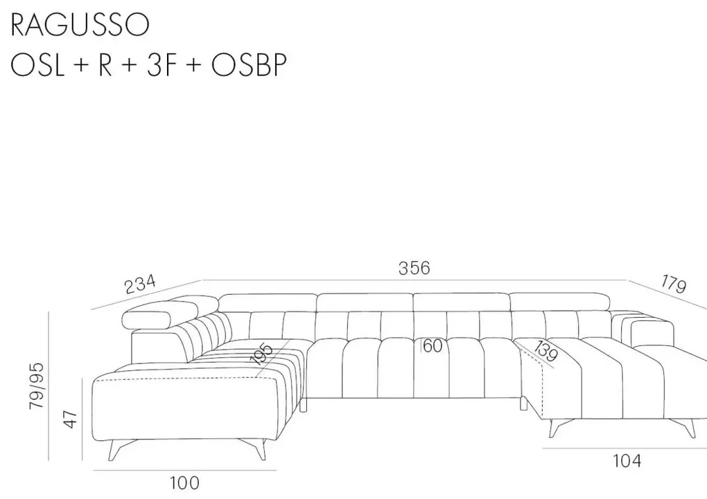 Askont Ragusso: Sedací souprava tvaru U
