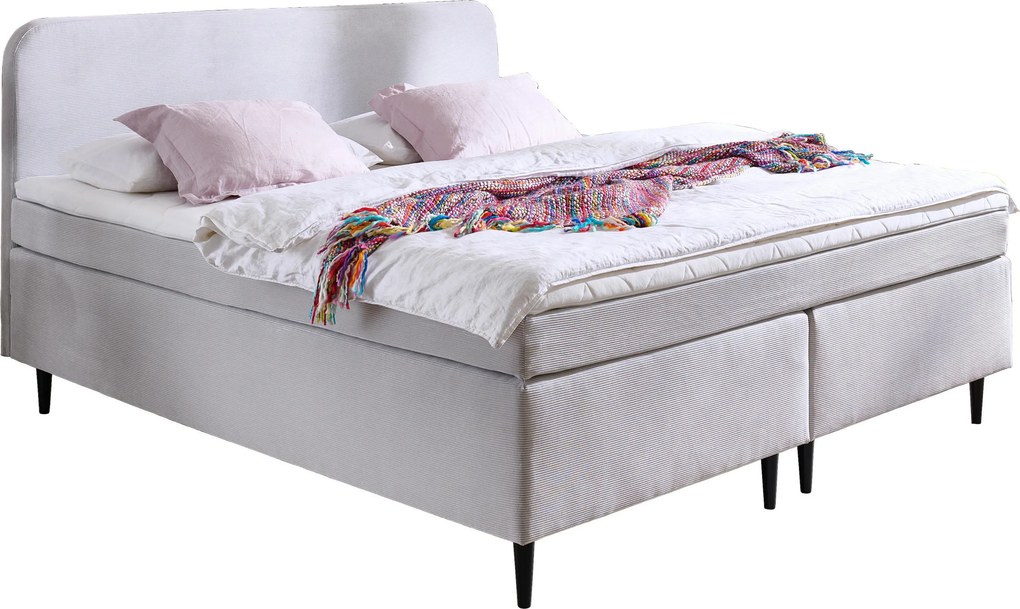 XXXLutz POSTEL BOXSPRING, 140/200 cm, světle šedá Boxxx - Jednolůžkové postele - 002157009201