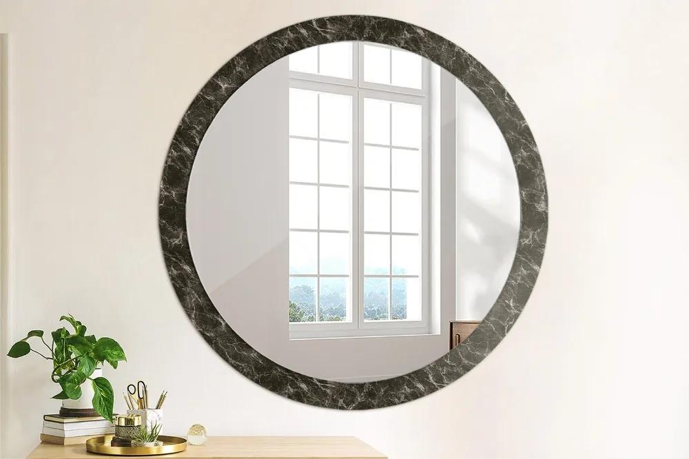 Kulaté dekorativní zrcadlo na zeď Černý mramor fi 100 cm