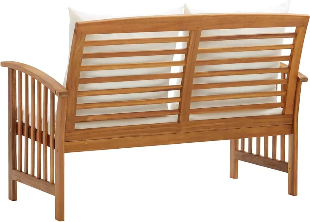 Zahradní lavice s poduškami 119 cm masivní akáciové dřevo 310260