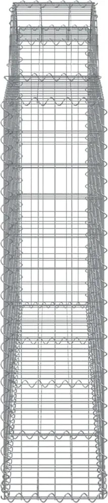 Klenutý gabionový koš 200 x 30 x 120/140 cm pozinkované železo 153486