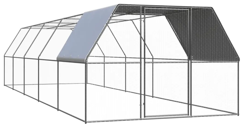 Venkovní klec pro kuřata 3 x 10 x 2 m pozinkovaná ocel 3089327