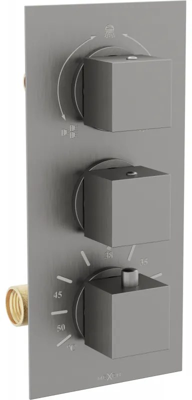 Mexen CUBE - 3-výstupová podomítková sprchová baterie, Grafitová, 77503-66