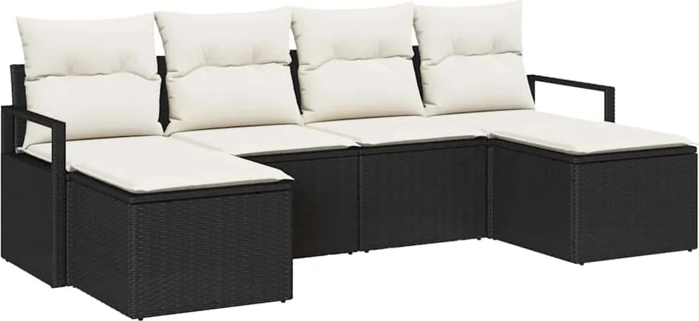 Set pohovek 6 ks Černá polyratan 3346487