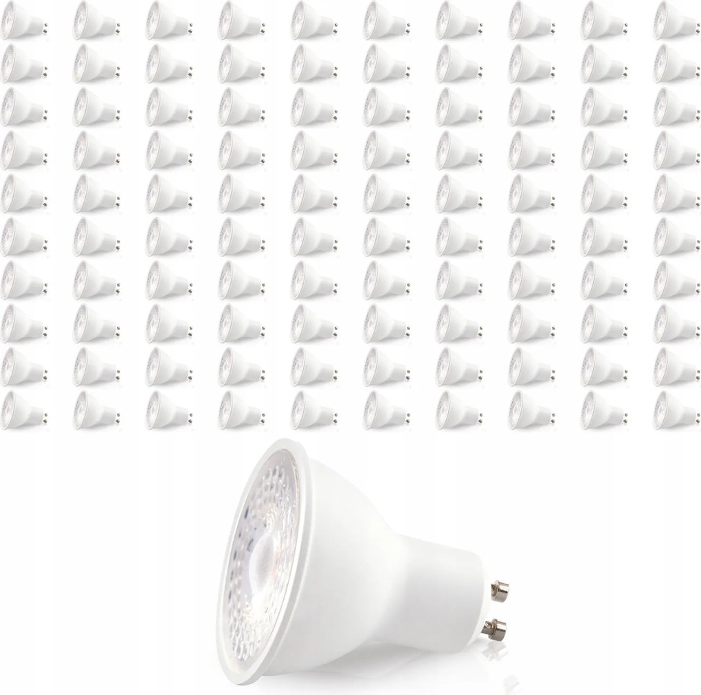 Set Led žárovka GU10 5W teplá bílá 3000K dioda Samsung 100 ks Premium