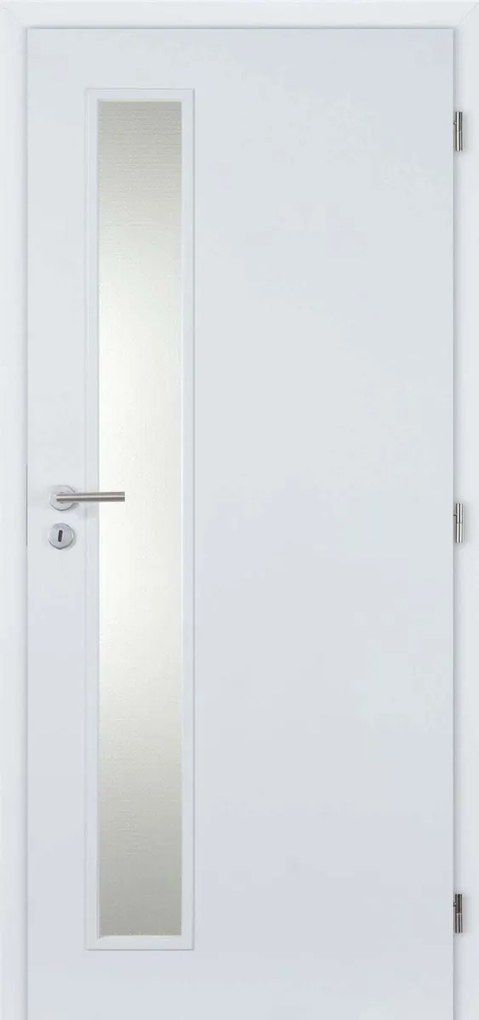 Doornite CPL Interiérové dveře TIKA1 sklo, 80 P, 80 × 197 cm, CPL laminát, pravé, bílé, prosklené