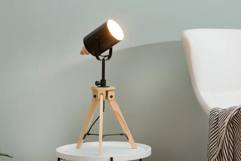 Deflee stolní lampa TRIPOD BLACK MASIV LSTOL38155kov, borové dřevo  34 cm x 58-78 cm x 34 cm 01112018265