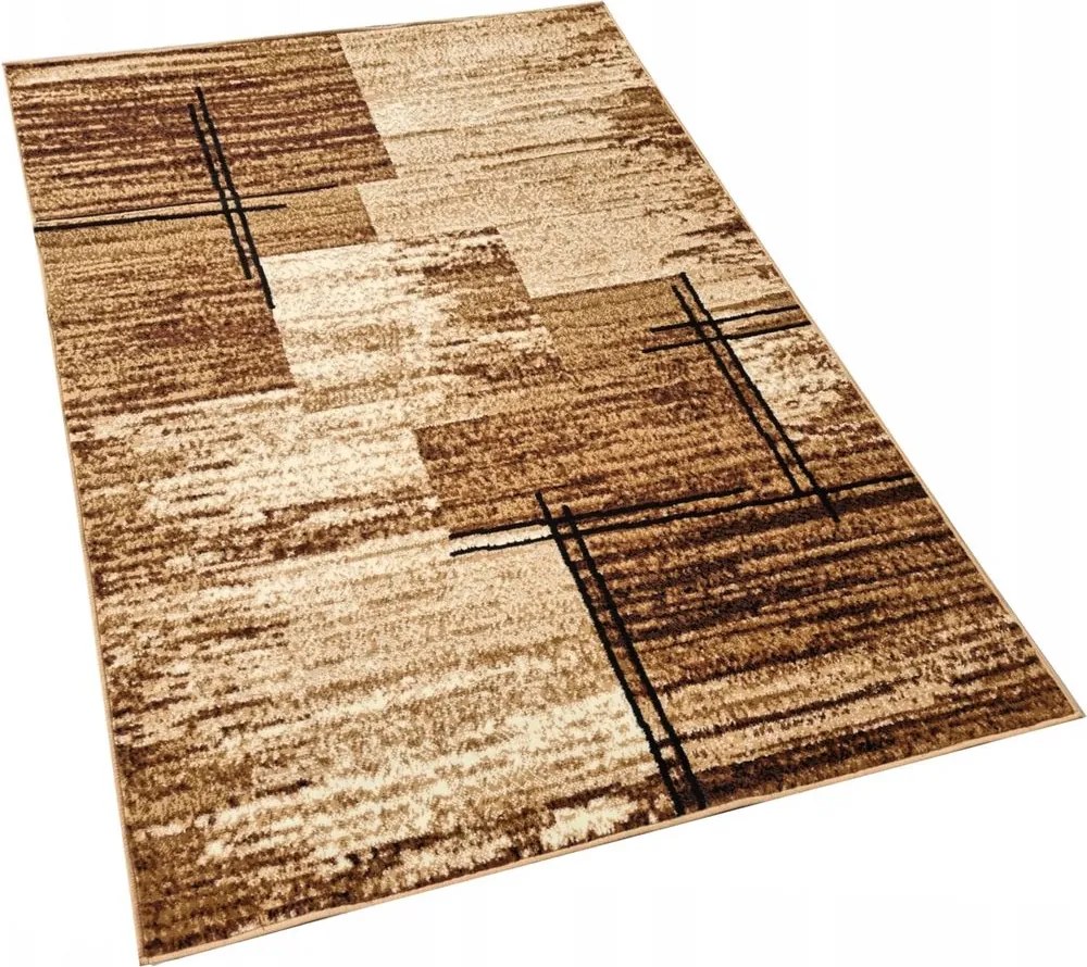 Kusový koberec 120x170 cm LUKEN obdélníkový - béžový / hnědý