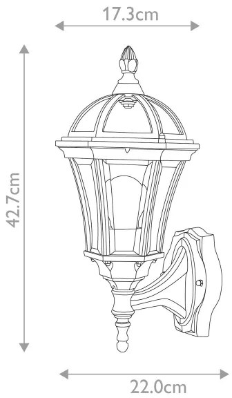 Garden Zone GZH-LB1 - Venkovní nástěnné svítidlo LEDBURY 1xE27/100W/230V IP44