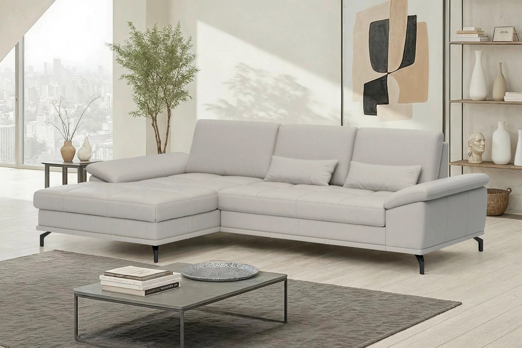 XXXLutz ROHOVÁ SEDAČKA, kůže, světle šedá Sit & More - Sedací soupravy - 000144039791