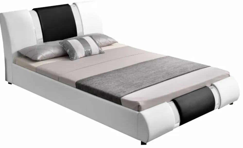Moderní postel Tempo Kondela, bílá / černá, 180x200, LUXOR