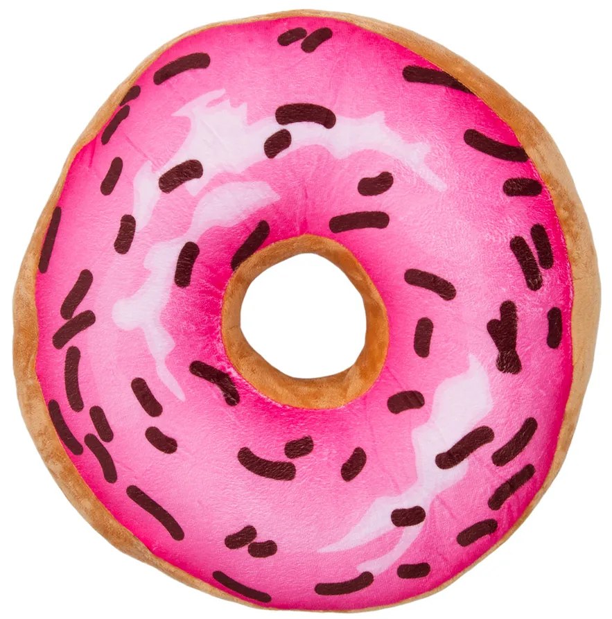 Jahu Tvarovaný polštářek Donut růžová, 34 cm