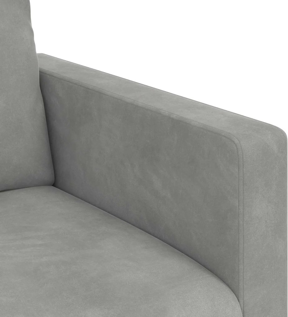 Set pohovek 2 ks Světle šedá samet 3407595