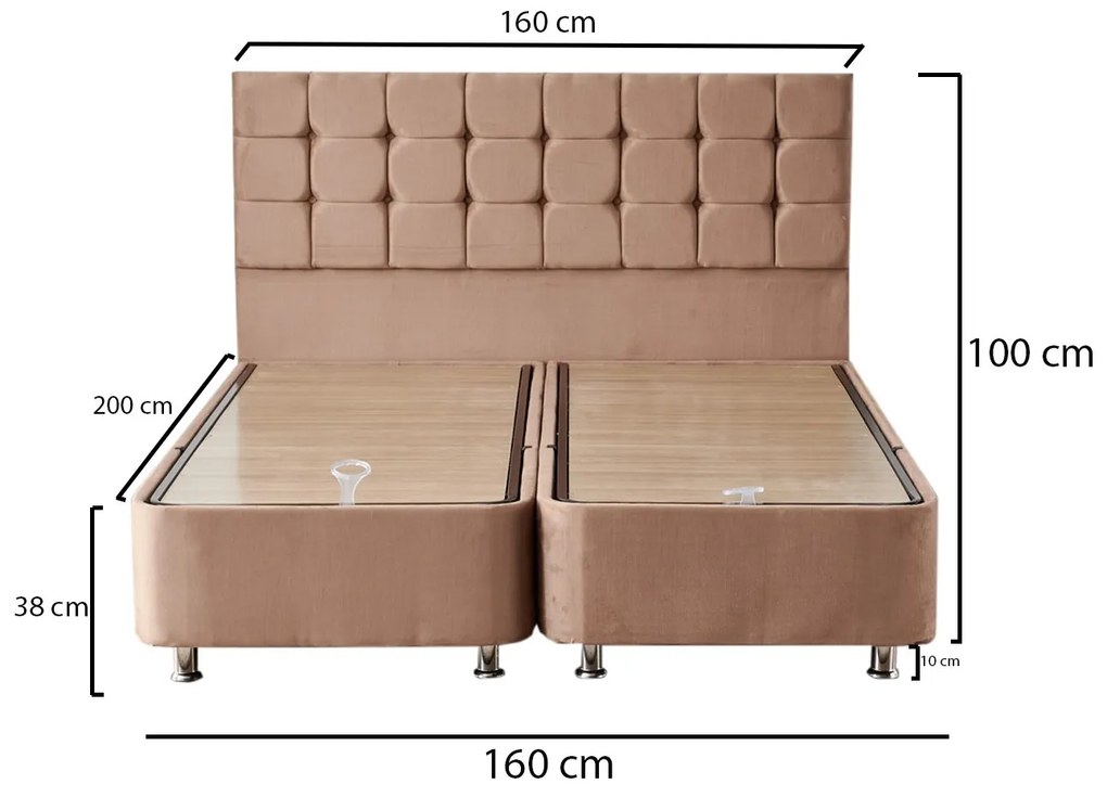 Designová postel Gaphna 160 x 200 cm světle hnědá