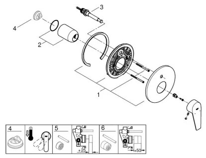 GROHE 29190001 - Vanová baterie BAUEDGE DN 15 lesklý chrom