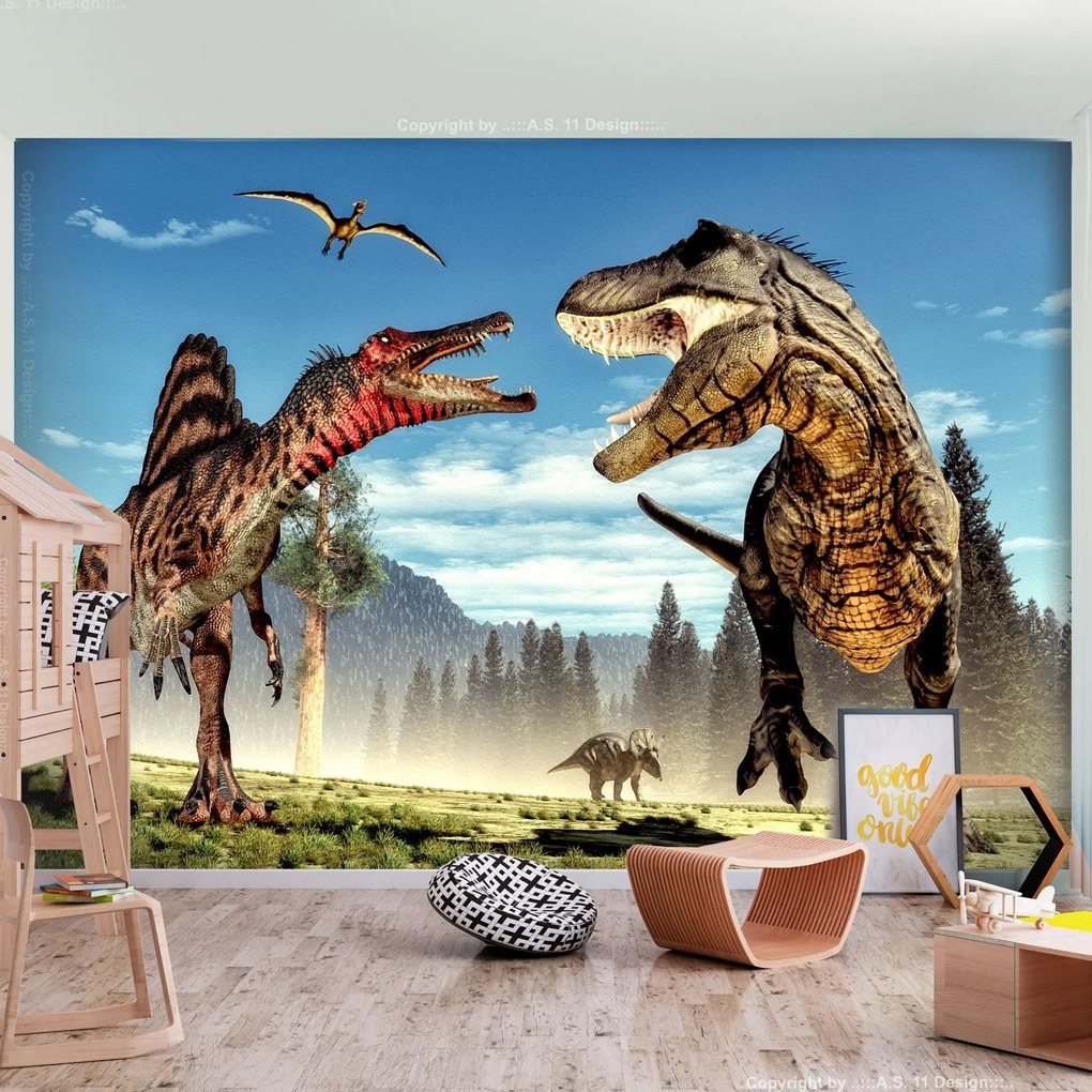 Fototapeta - Bojující dinosauři  + zdarma lepidlo