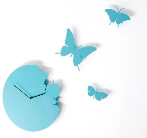 Designové hodiny diamantini & domeniconi butterfly sky blue 40cm