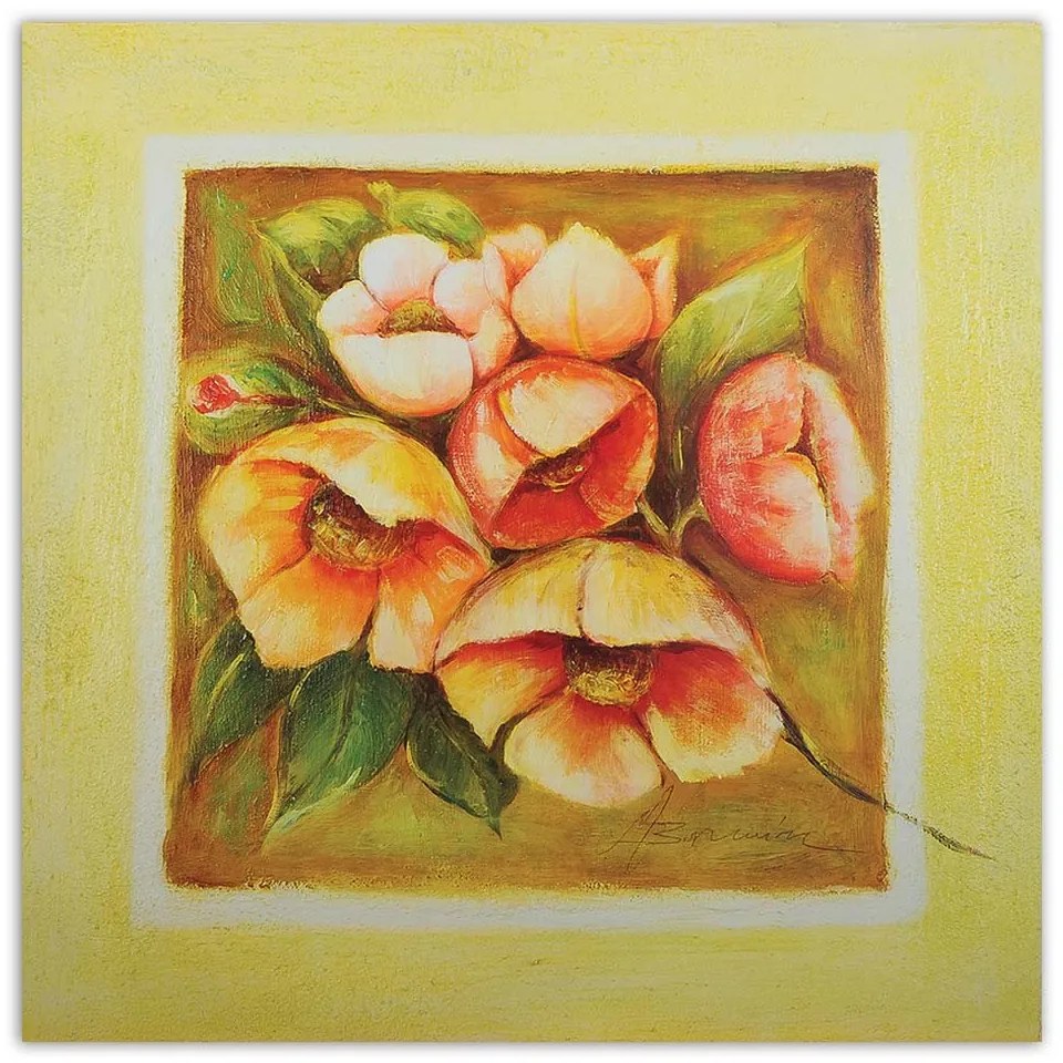 Gario Obraz na plátně Šest růžových květů Rozměry: 30 x 30 cm
