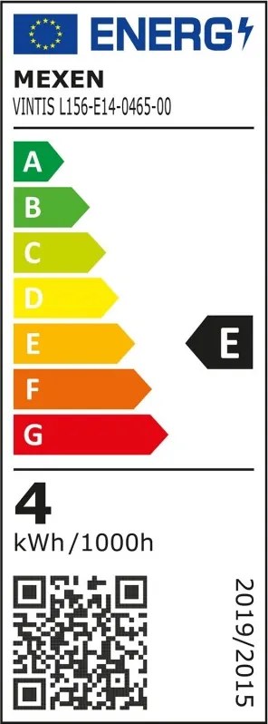 Mexen Vintis, LED filamentová žárovka E14, G45, 4 W, studená bílá 6500K, čirá, L156-E14-0465-00