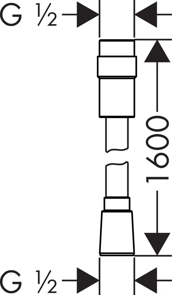 Hansgrohe Isiflex, sprchová hadice 1600 mm s regulací průtoku, chromová, HAN-28248000