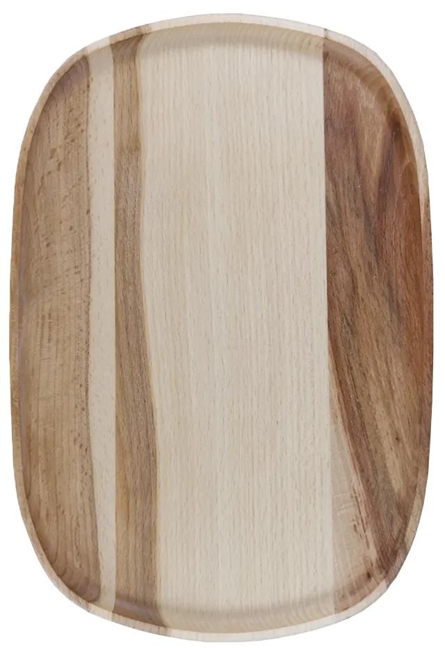 AMADEA Dřevěný podnos, masivní dřevo, 25 cm