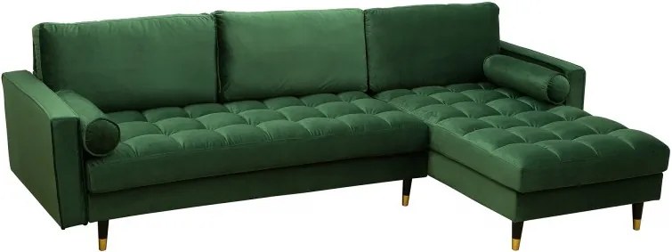 Deflee Luxusní rohová sedačka COZY VELVET GREEN POH39388100% polyester  260 cm x 84 cm x 83 cm